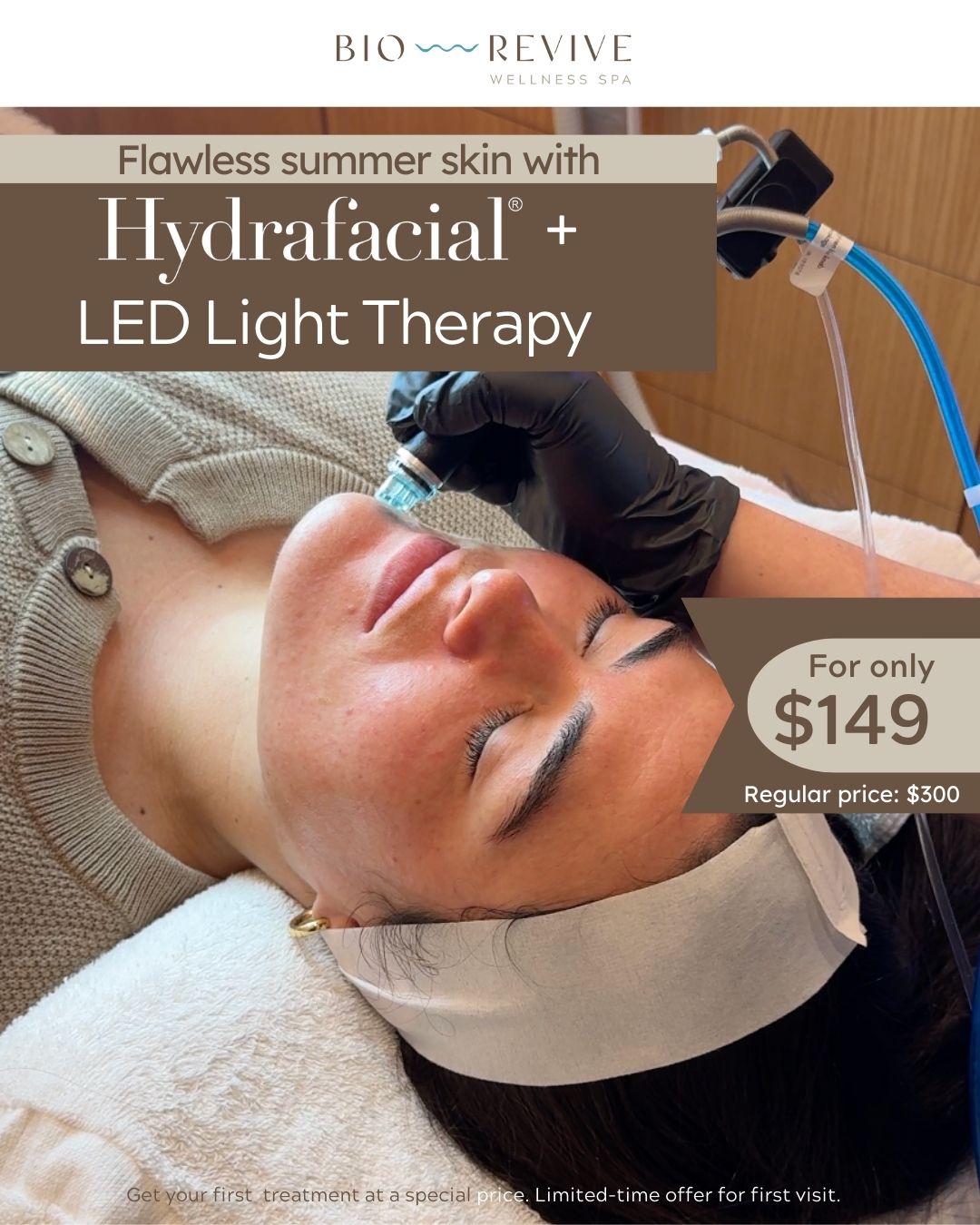 Hydrafacial™ + LED Light Therapy | First Visit Client Limited Time Off – BioRevive Wellness Spa